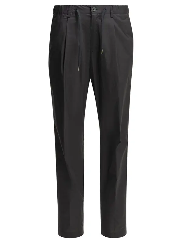 Herno Cotton Stretch Blend Casual Pants With Ruched Finish