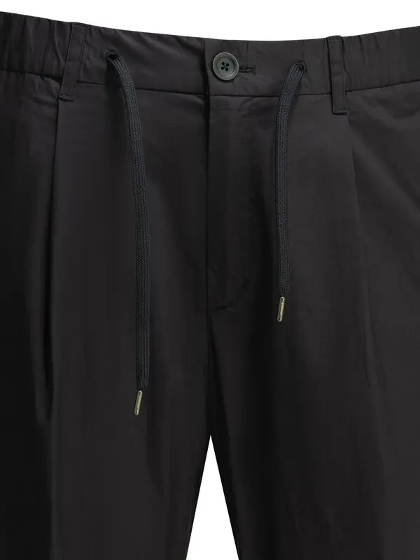 Herno Cotton Stretch Blend Casual Pants With Ruched Finish
