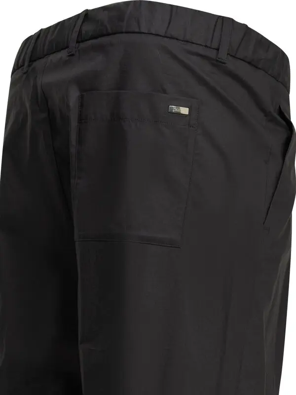 Herno Cotton Stretch Blend Casual Pants With Ruched Finish