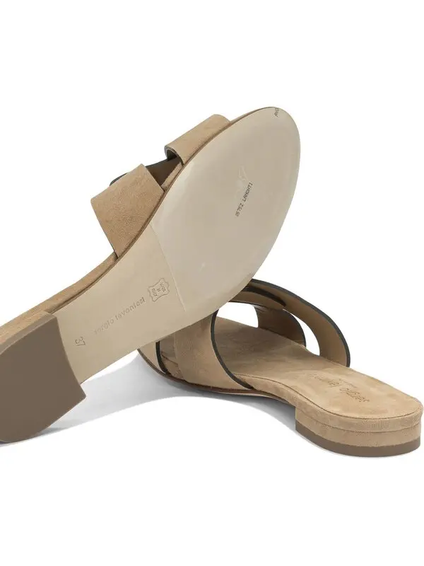 SERGIO LEVANTESI Aria Leather Slides - Beige