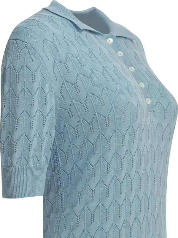 RAKKI California' Button-down Cotton Polo Shirt - Light Blue