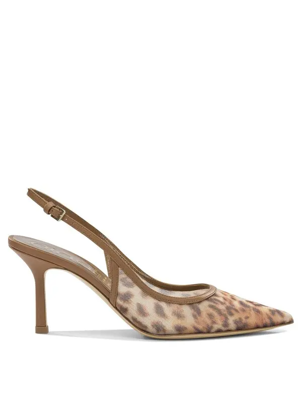 NINALILOU Heeled Shoes With Leopard Print Mesh