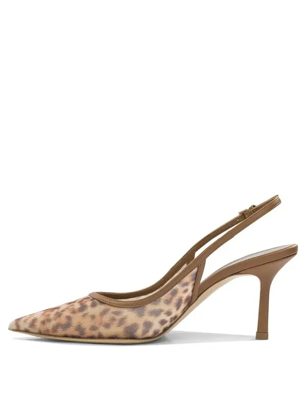 NINALILOU Heeled Shoes With Leopard Print Mesh