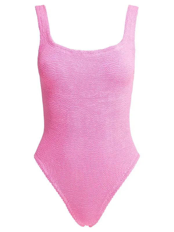 Hunza G Textured Square Neck One Piece - Pink