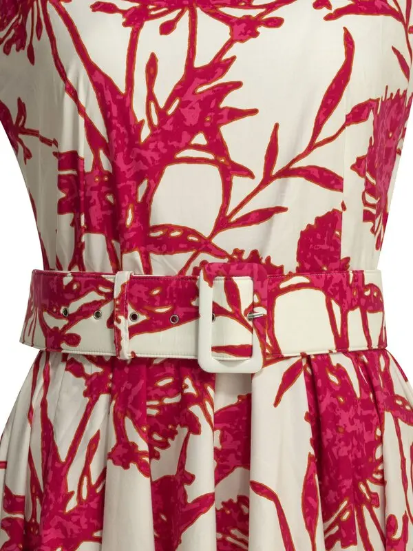 Samantha Sung Printed Belted Midi Dress