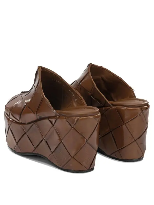 PONS QUINTANA Woven Leather Platform Sandals