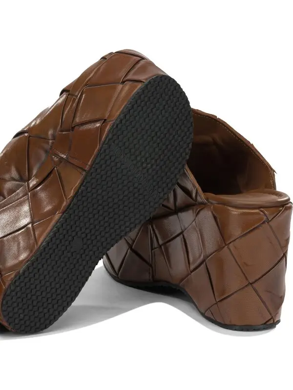 PONS QUINTANA Woven Leather Platform Sandals