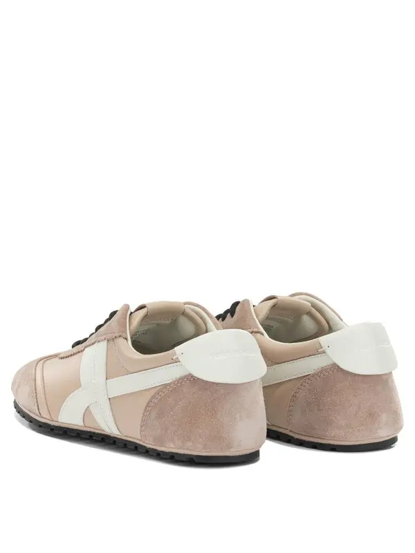 Tory Burch Leather And Suede Sneakers - Pink