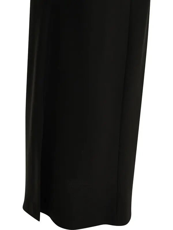 Max Mara Sheath Midi Dress With Draped Neckline - Black