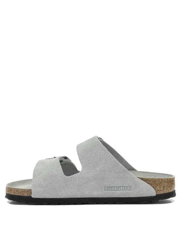 BIRKENSTOCK Arizona Suede Sandals With Metal Buckles - Grey