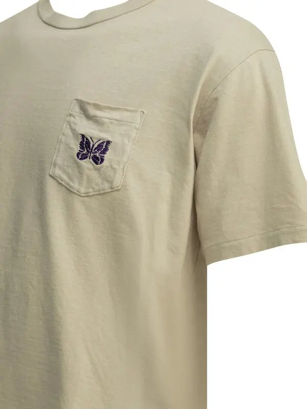 Needles Pocket Tee Relaxed Fit Cotton T-shirt - Beige