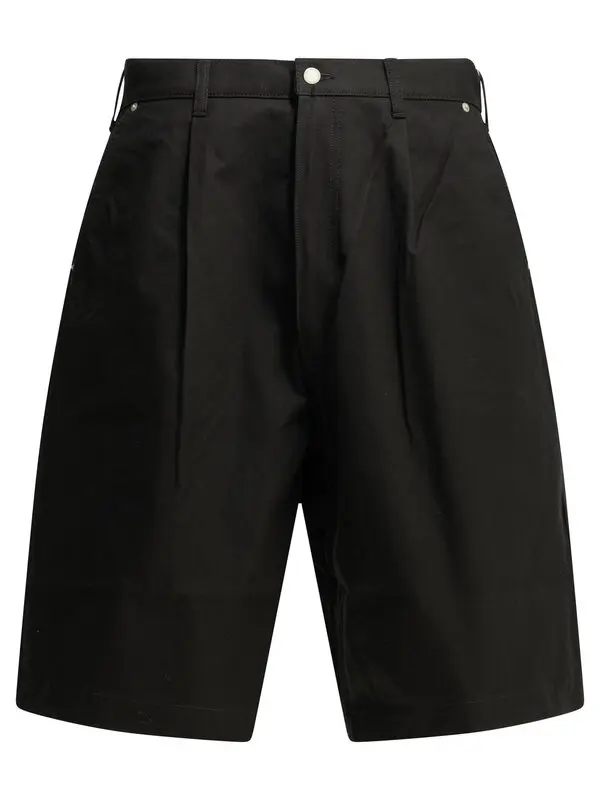 Comme Des Garçons Wide Leg Pleated Cotton Shorts
