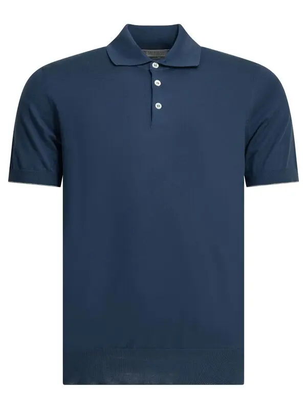 Brunello Cucinelli Polo Shirt With Buttons - Blue