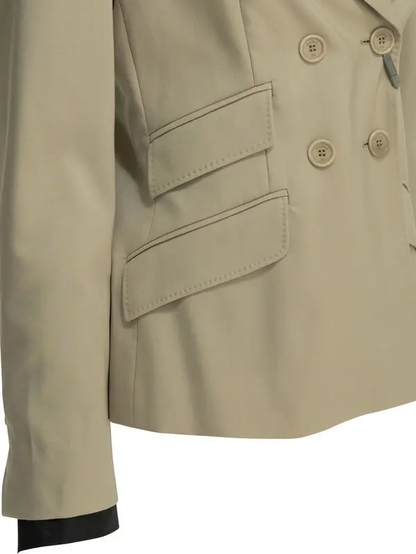 Max Mara Double Breasted Peak Lapel Wool Blend Blazer