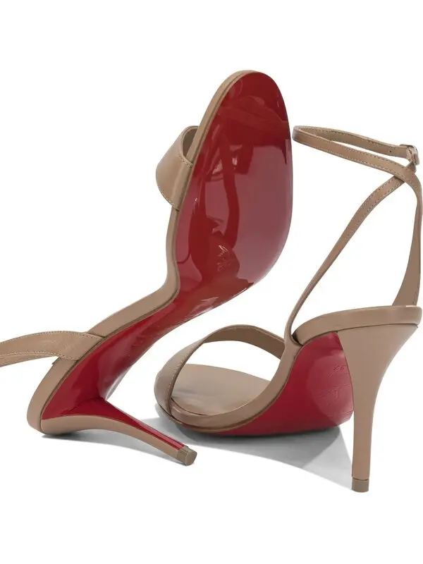 CHRISTIAN LOUBOUTIN Strappy High Heel Sandals - Beige