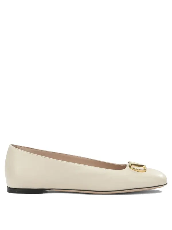Valentino Garavani Vlogo Classic Ballet Flats - White
