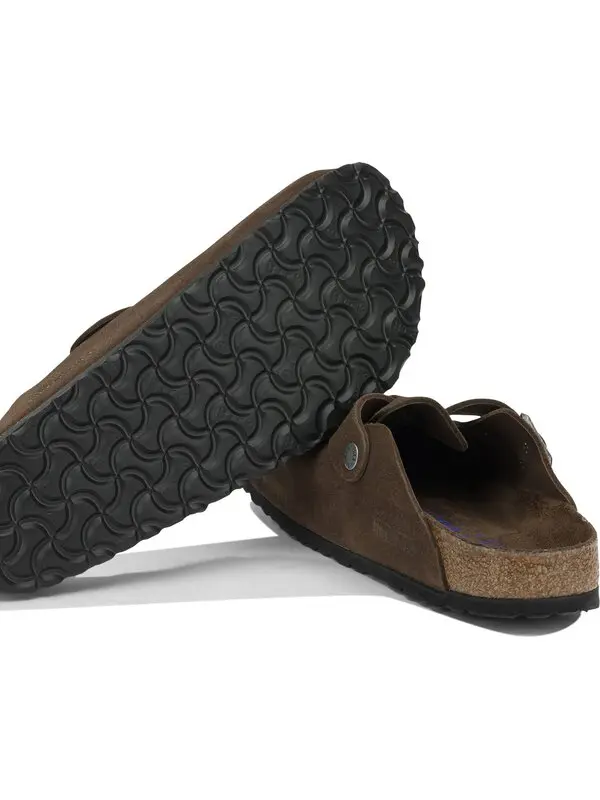 BIRKENSTOCK Boston Suede Sabot With Adjustable Buckle - Brown