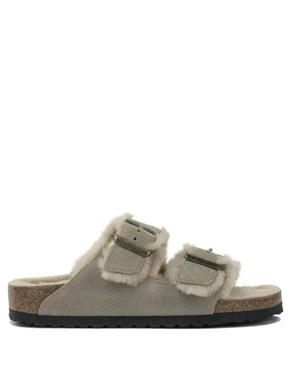 BIRKENSTOCK Arizona Shearling Low Sandals - Grey