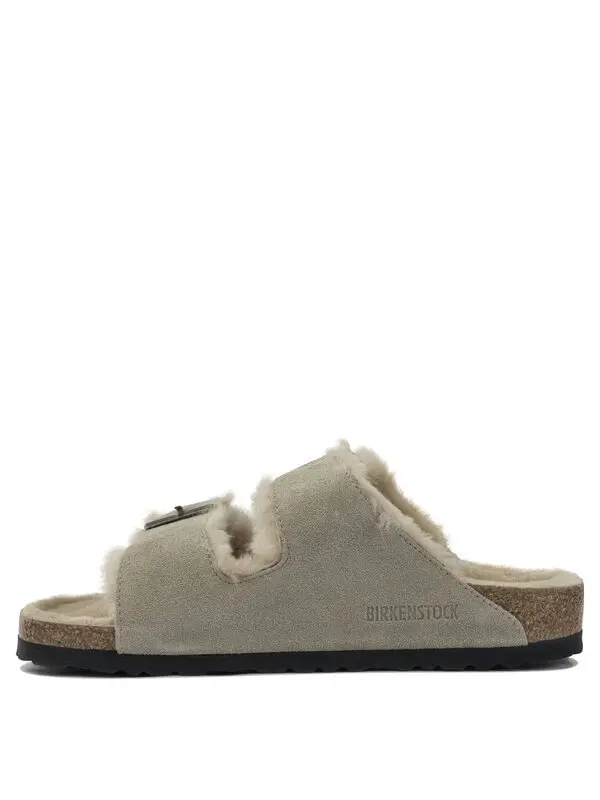 BIRKENSTOCK Arizona Shearling Low Sandals - Grey