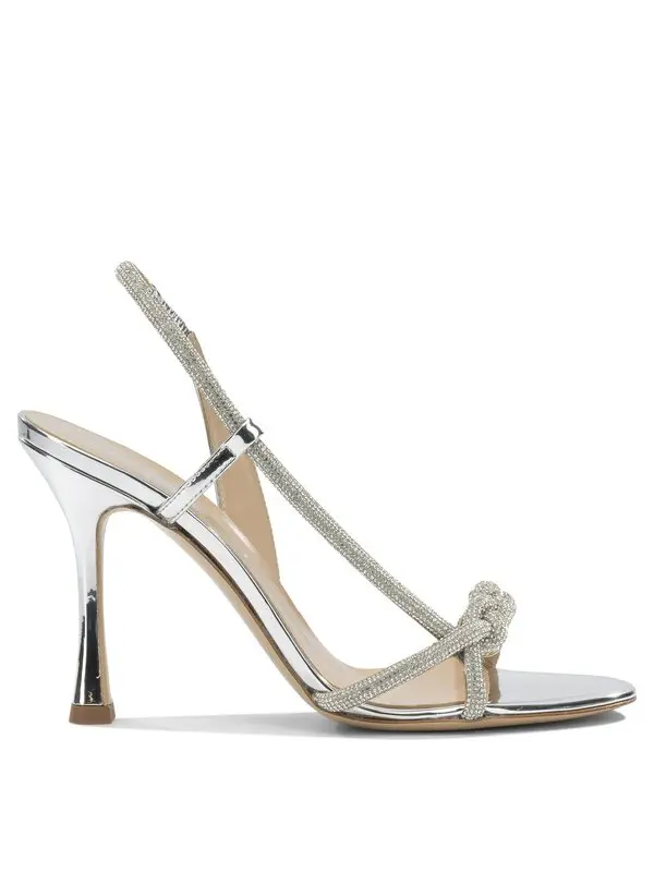NINALILOU Embellished Knot Detail High Heel Sandals