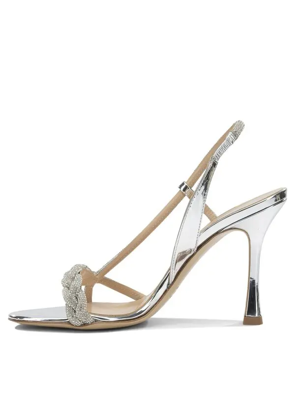 NINALILOU Embellished Knot Detail High Heel Sandals