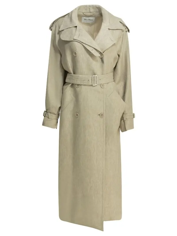 Max Mara Lightweight Pure Linen Belted Double-breasted Jacket