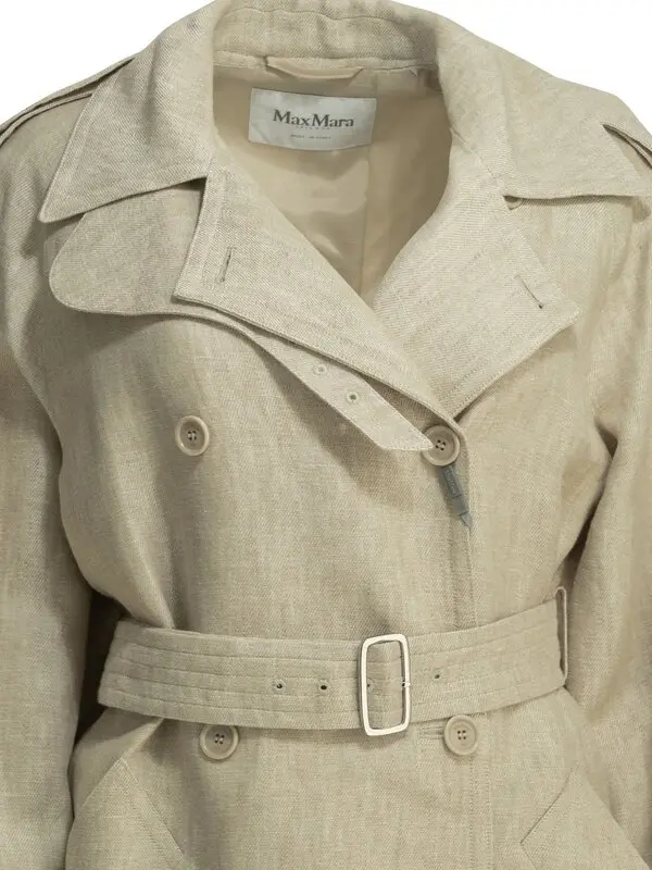 Max Mara Lightweight Pure Linen Belted Double-breasted Jacket