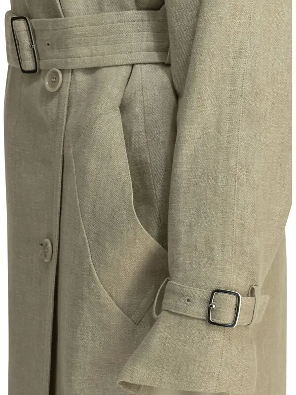 Max Mara Lightweight Pure Linen Belted Double-breasted Jacket