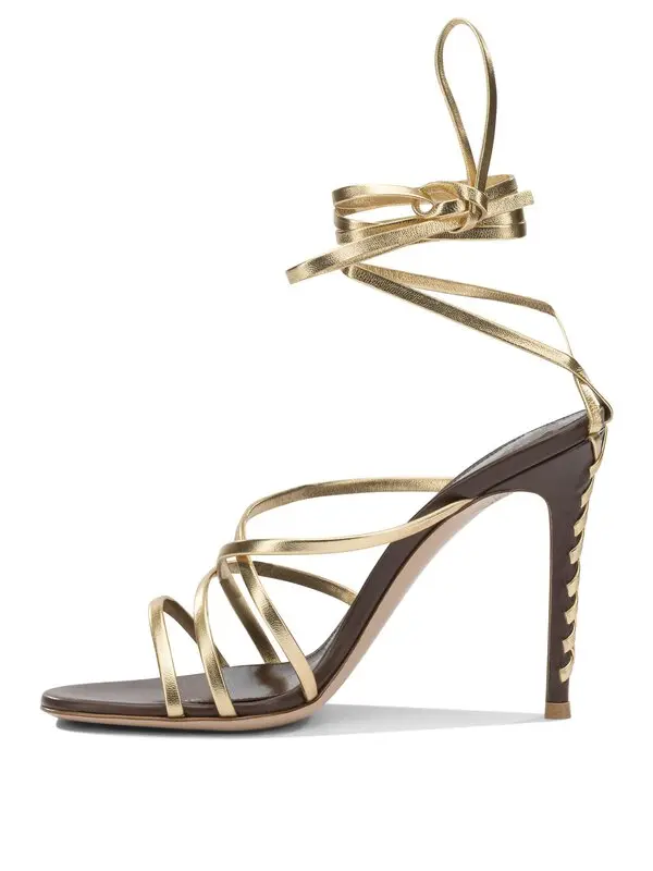 GIANVITO ROSSI Strappy Heeled Sandals With Ankle Tie Fastening