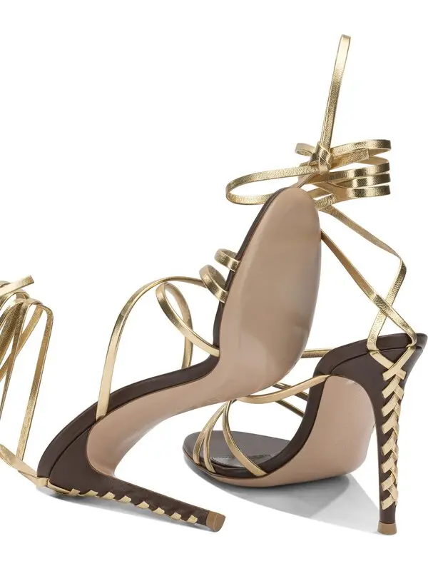 GIANVITO ROSSI Strappy Heeled Sandals With Ankle Tie Fastening