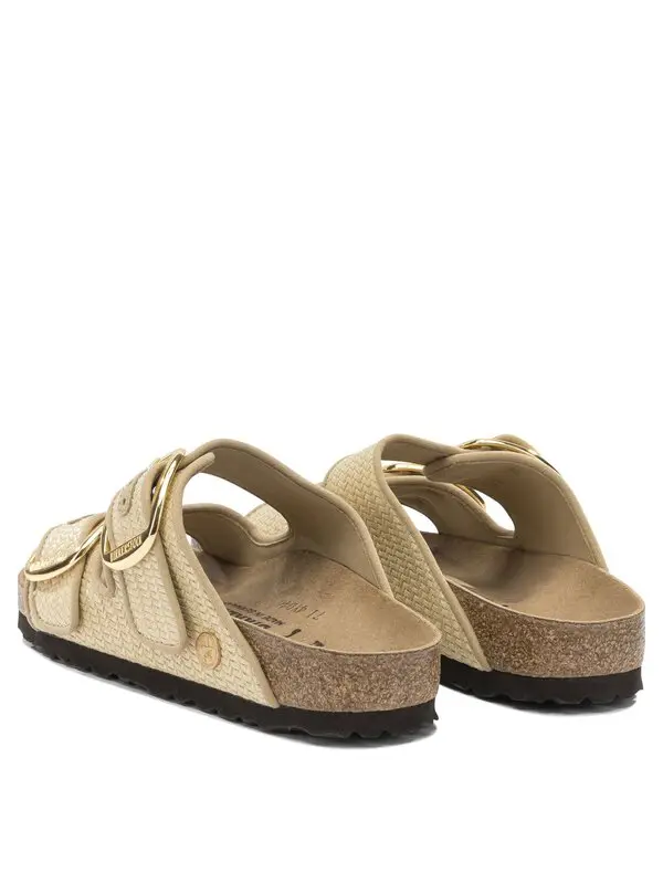 BIRKENSTOCK Arizona Big Buckle Raffia Sandals - Beige