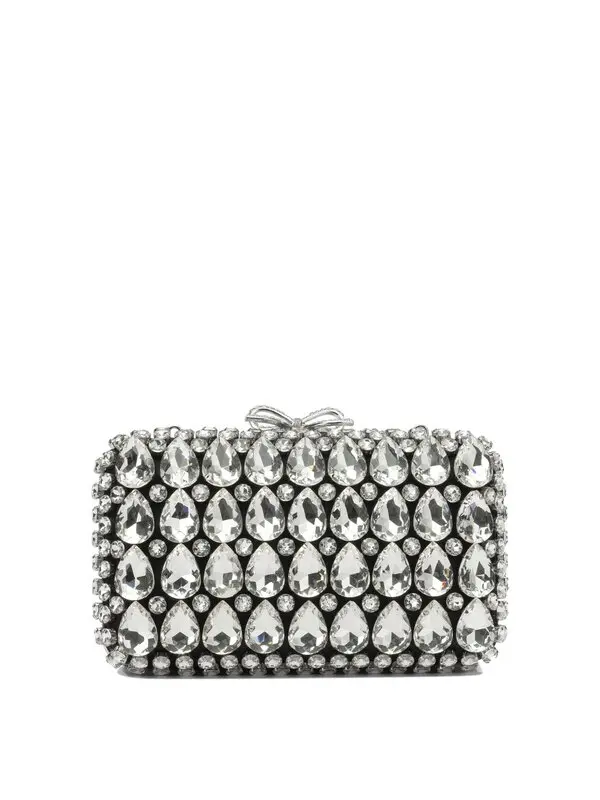 SELF-PORTRAIT Crystal Embellished Satin Clutch