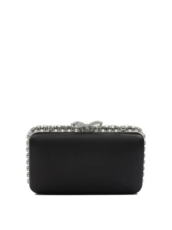 SELF-PORTRAIT Crystal Embellished Satin Clutch