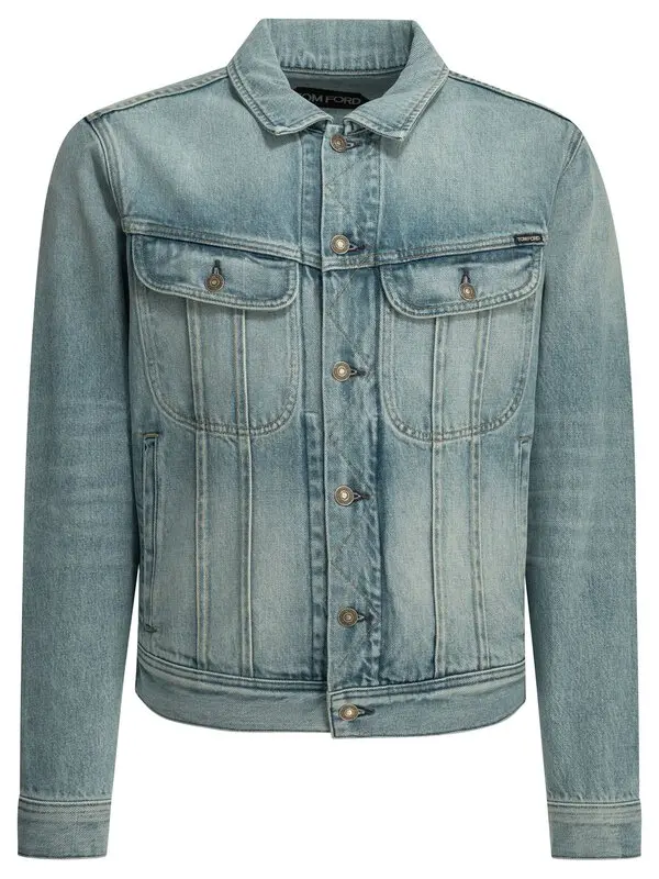 TOM FORD Icon' Denim Jacket - Light Blue