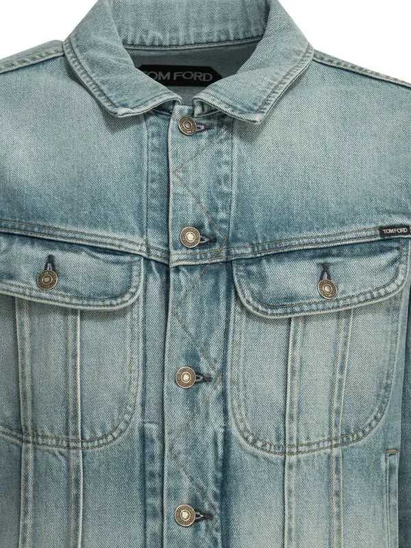 TOM FORD Icon' Denim Jacket - Light Blue