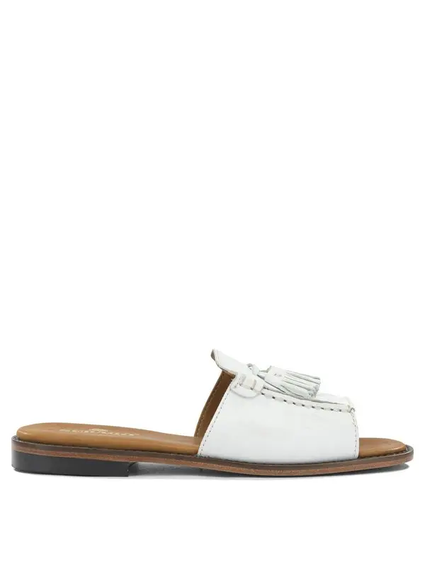SEBAGO Will" Leather Slide With Tassels - White