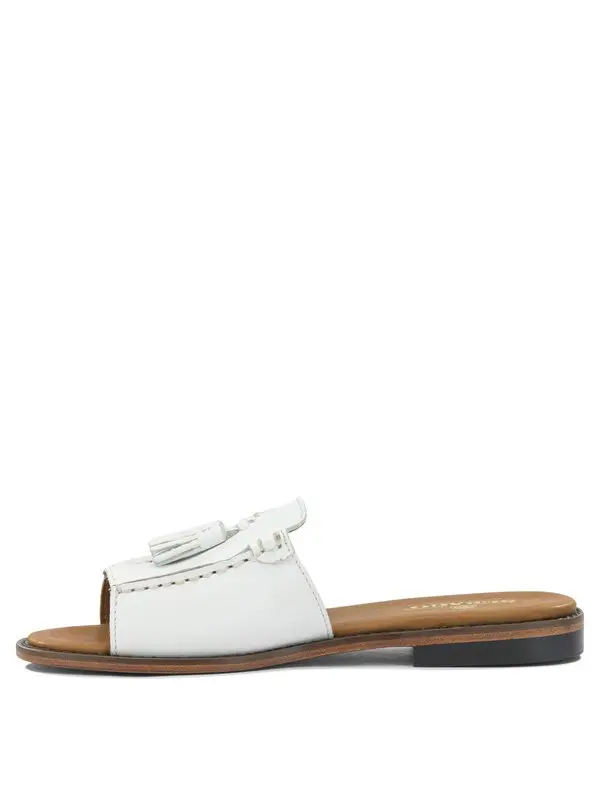 SEBAGO Will" Leather Slide With Tassels - White