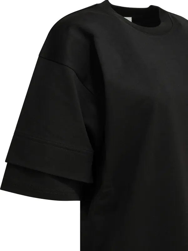 Alaïa Crewneck T-shirt With Double Short Sleeves