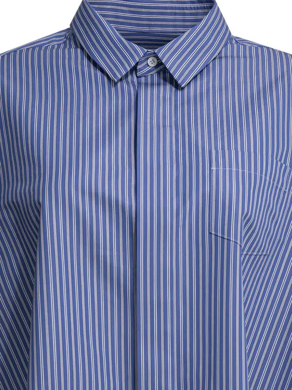 Sacai Striped Cotton Blend Shirt