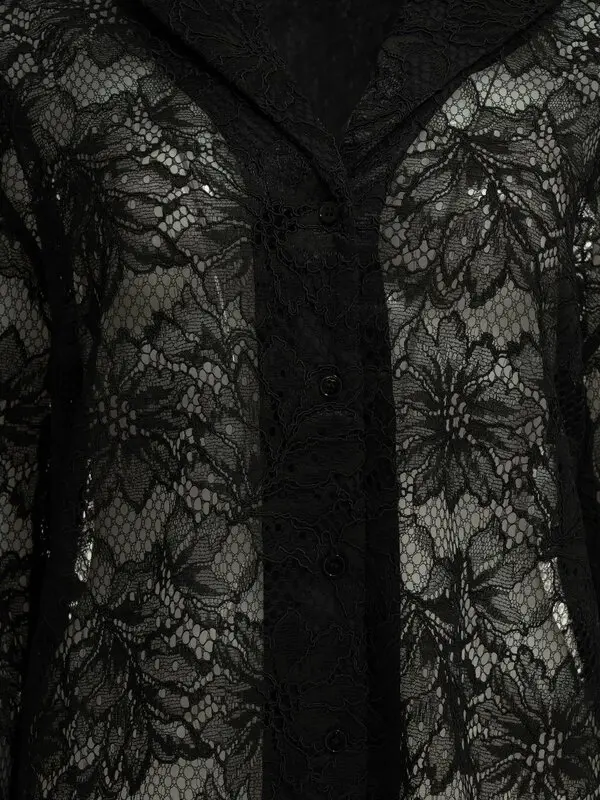 Max Mara Sportmax Floral Rebrodé Lace Oversized Shirt