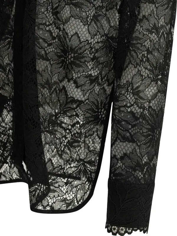 Max Mara Sportmax Floral Rebrodé Lace Oversized Shirt