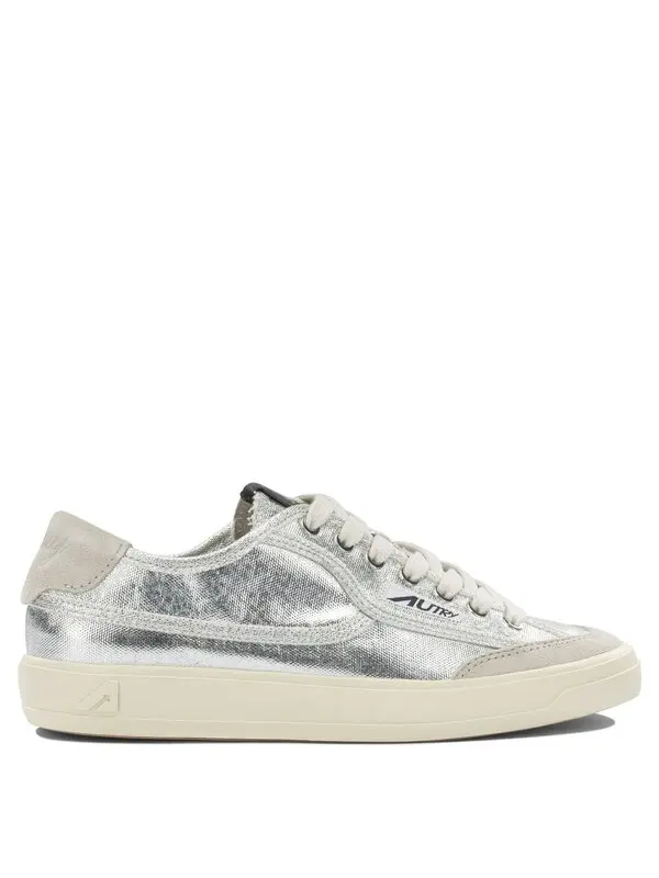 AUTRY Windscape Low" Canvas And Suede Sneakers - Silver