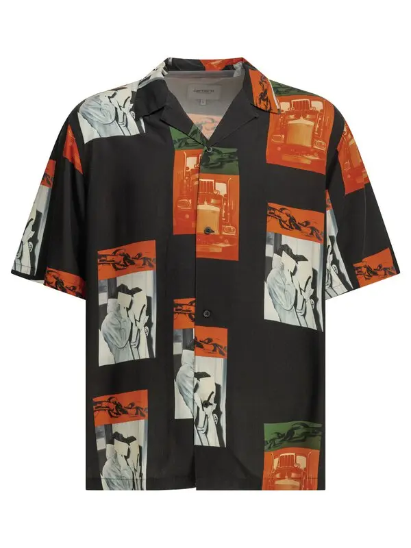 Carhartt Work In Progress Sean Hamilton" Graphic Print Short Sleeve Shirt - Black