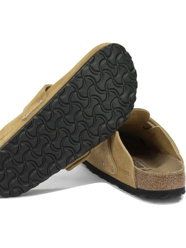 BIRKENSTOCK Loma Suede Sabot Clogs - Beige