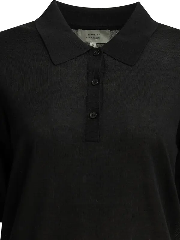 Loulou De Saison Knit Polo - Black