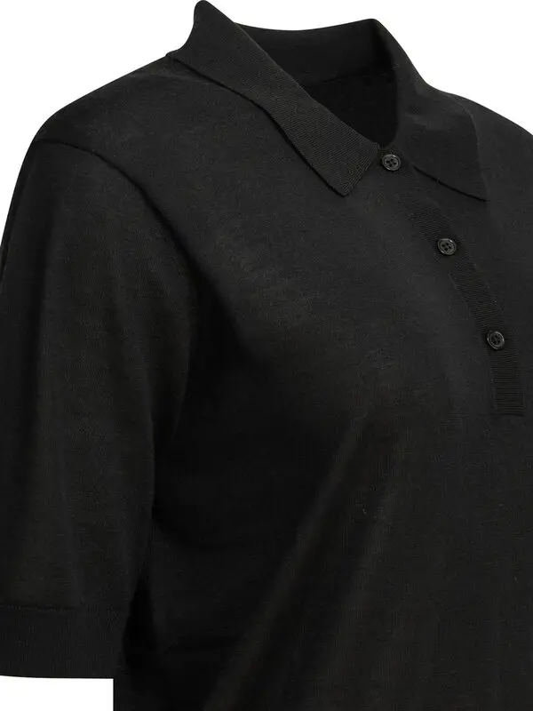 Loulou De Saison Knit Polo - Black