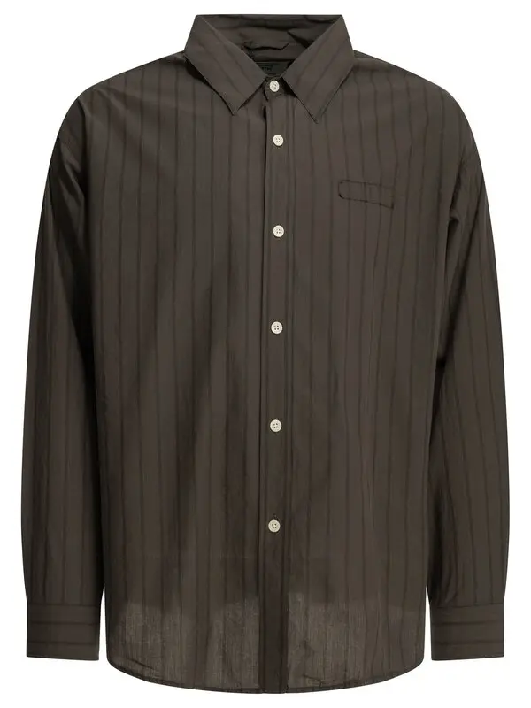 MFPEN Essay' Striped Cotton Shirt - Brown