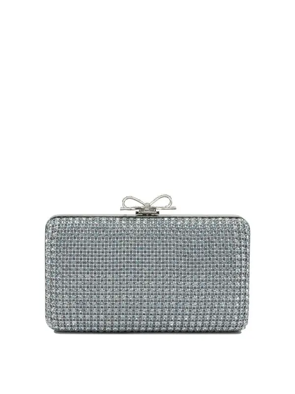 SELF-PORTRAIT Crystal Embellished Bow Clutch