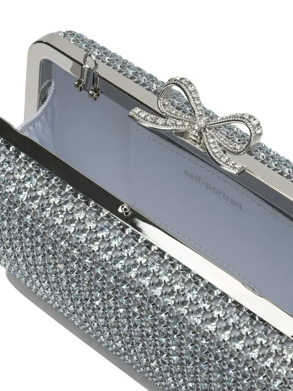 SELF-PORTRAIT Crystal Embellished Bow Clutch