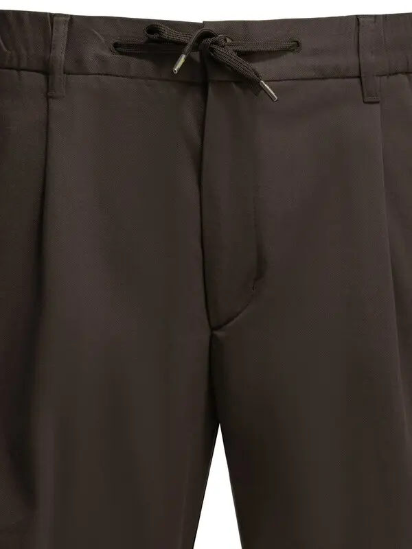 Herno Cotton Cargo Shorts With Drawstring Waist - Brown